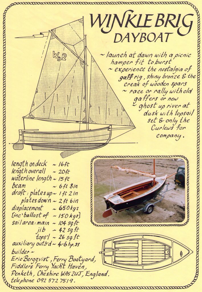 Winkle Brig Dayboat Specifications (August 1991) – The Winkle Brig Archive